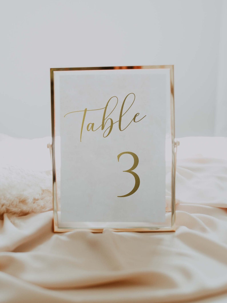 Minimalist Gold Table Numbers Table Numbers for Wedding - Etsy