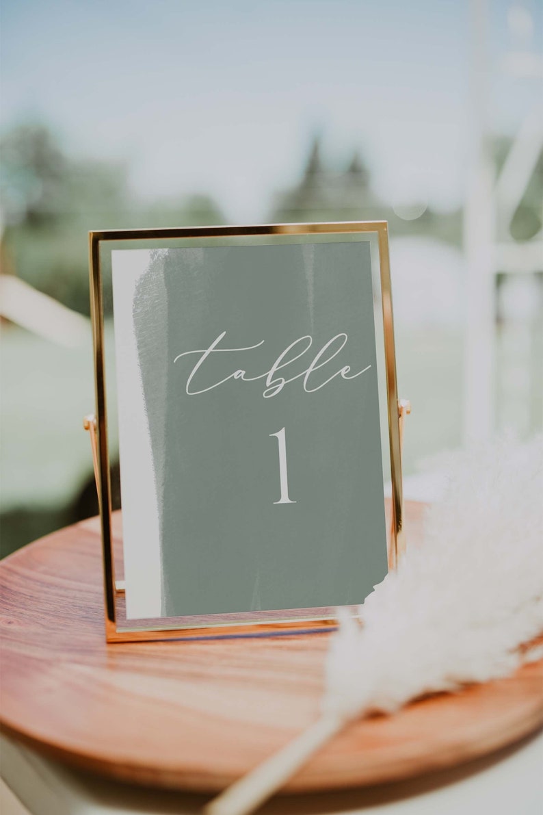 Sage Green Watercolor Table Numbers Printable Table Numbers - Etsy