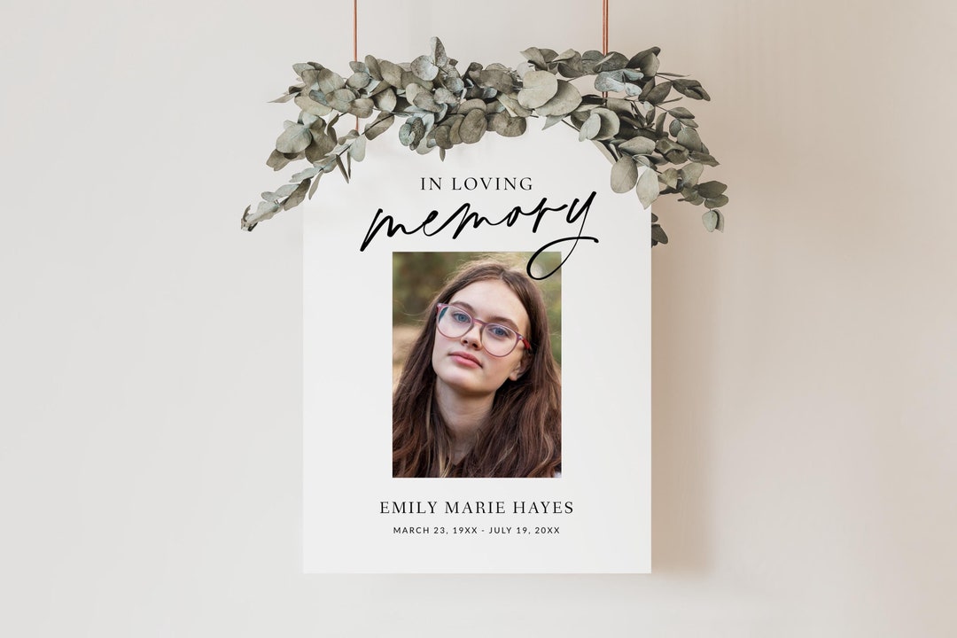 Celebrating the Life of Memorial Sign for Funeral Service, Funeral ...