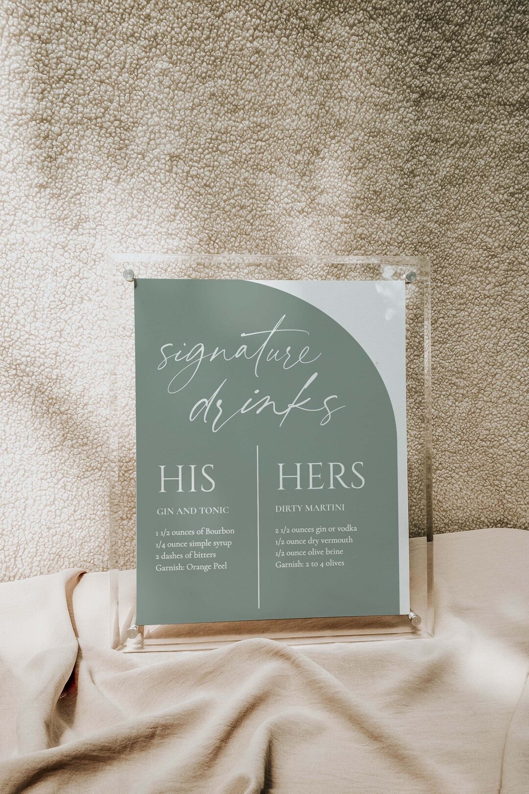 Arc Sage Green Signature Drink Cocktail Menu, Bar Menu Template ...