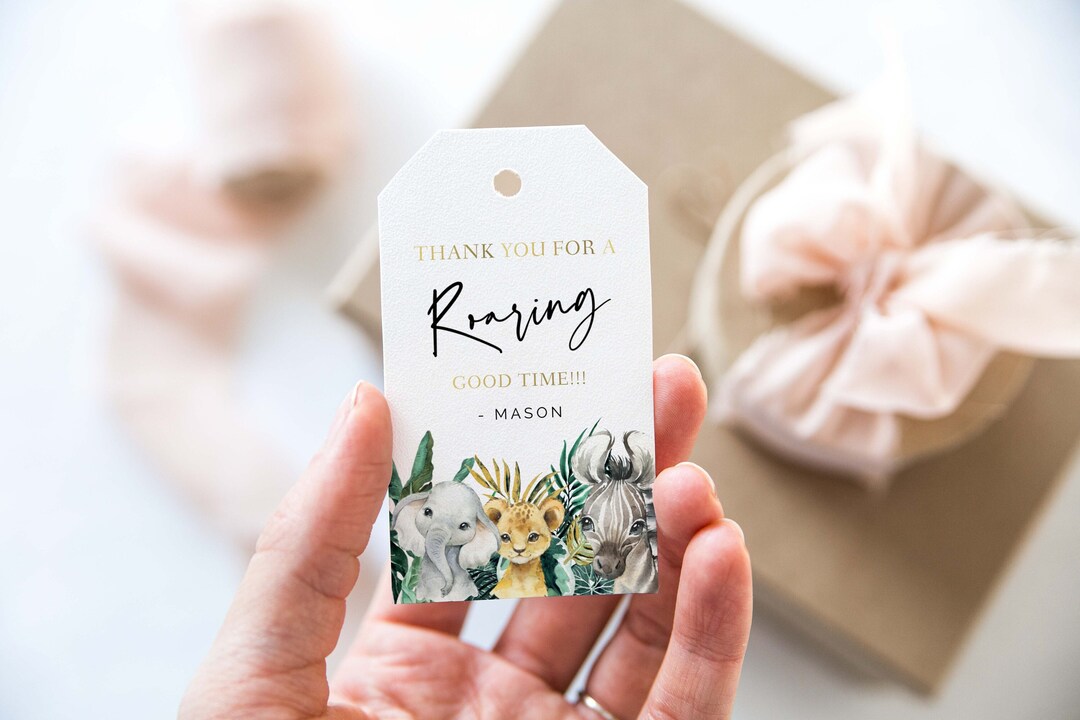 Editable Wild One Favor Tags, Safari Animal Favor Tags, Boy Wild One ...