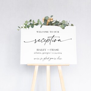 Reception Welcome Sign Printable, Welcome to Our Reception, Minimalist ...