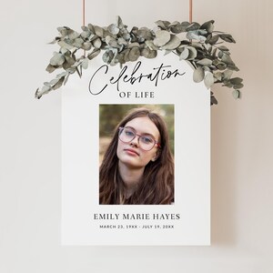 Celebrating the Life of Memorial Sign for Funeral Service, Funeral ...