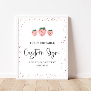 Berry First Birthday Editable Table Sign Custom 8x10 Sign - Etsy