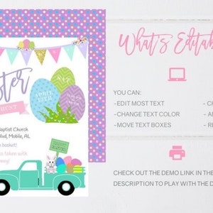 Editable Easter Egg Hunt Flyer, PTO PTA Printable Easter Party Event ...