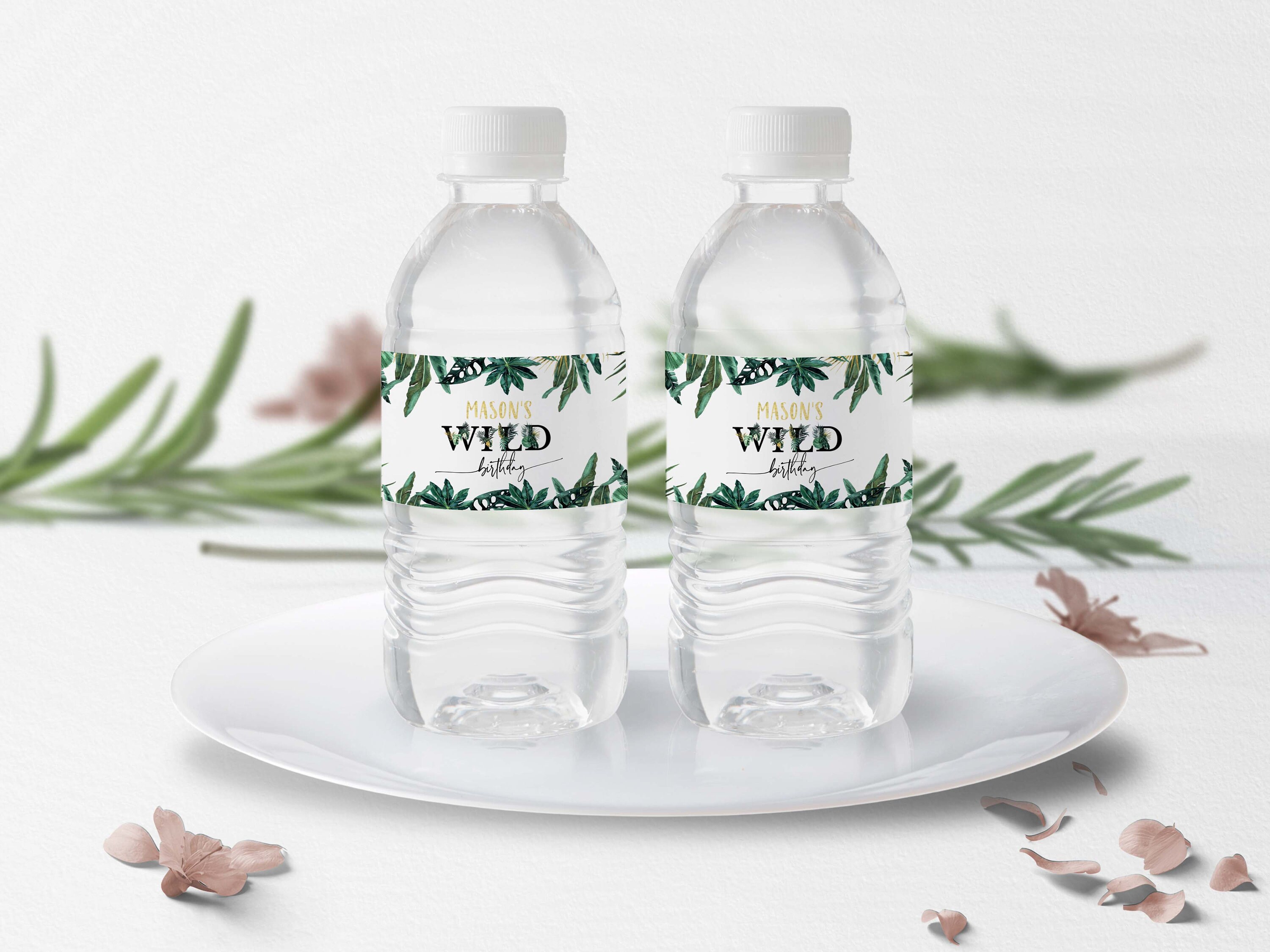 Wild One Water Bottle Labels Jungle Safari Water Label - Etsy