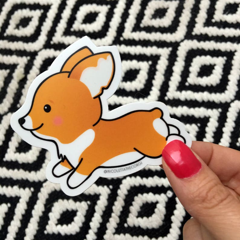 Side Sploot Corgi Vinyl Sticker - Etsy