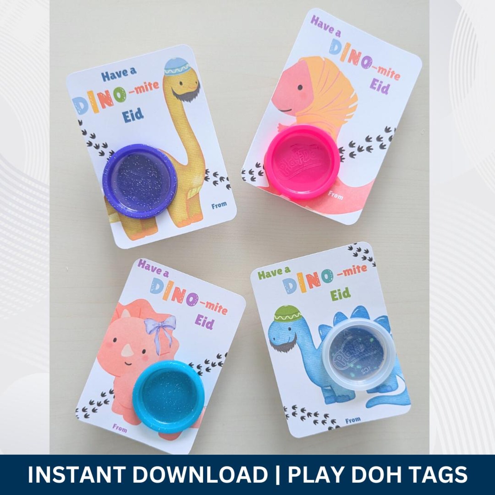 Printable Eid Play Doh Cards | Editable Eid Class Gifts - Etsy