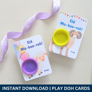 Eid Ul Adha Play Doh Gift | Toddler Eid Gift | Printable Class Eid Gift ...