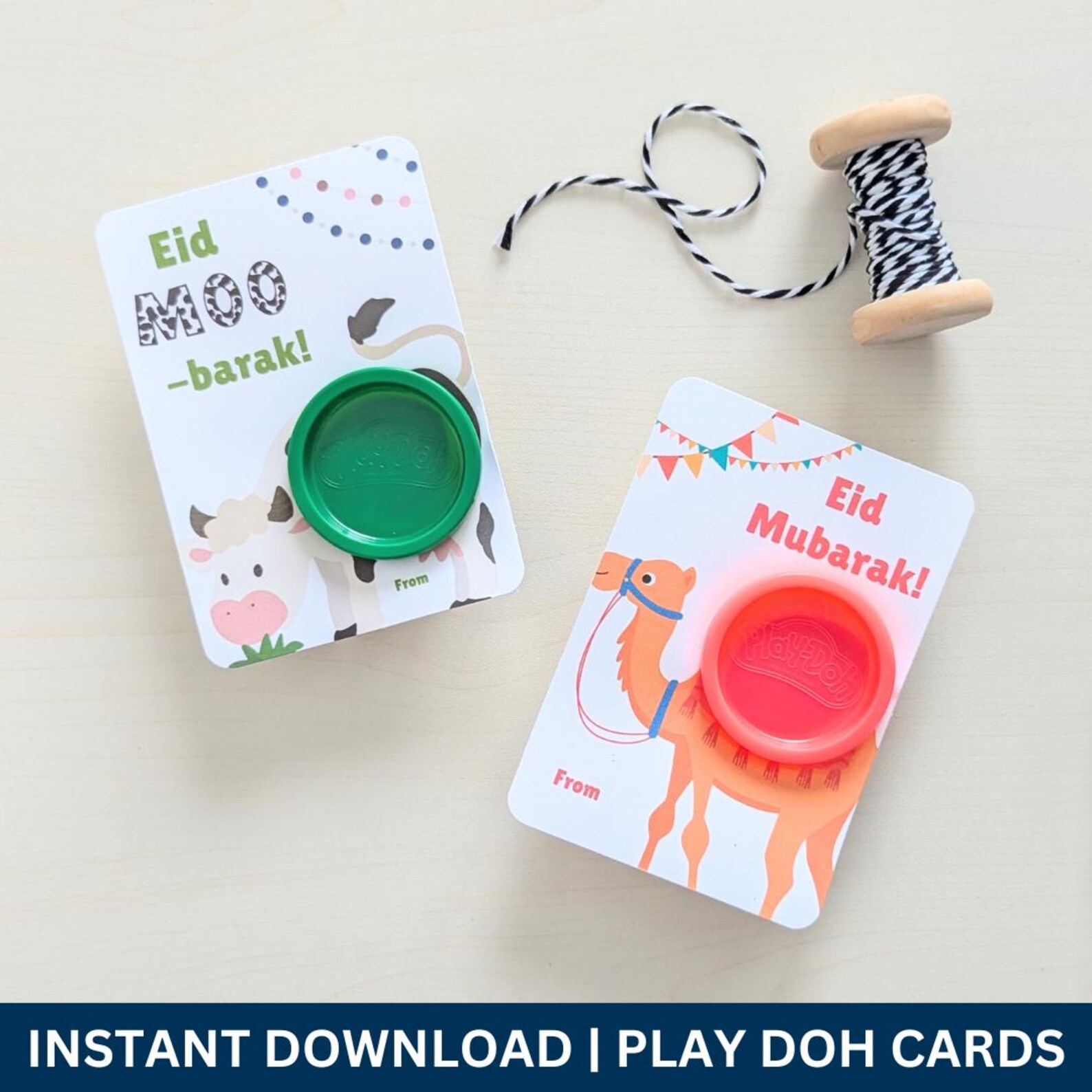 Eid Ul Adha Play Doh Gift | Toddler Eid Gift | Printable Class Eid Gift ...