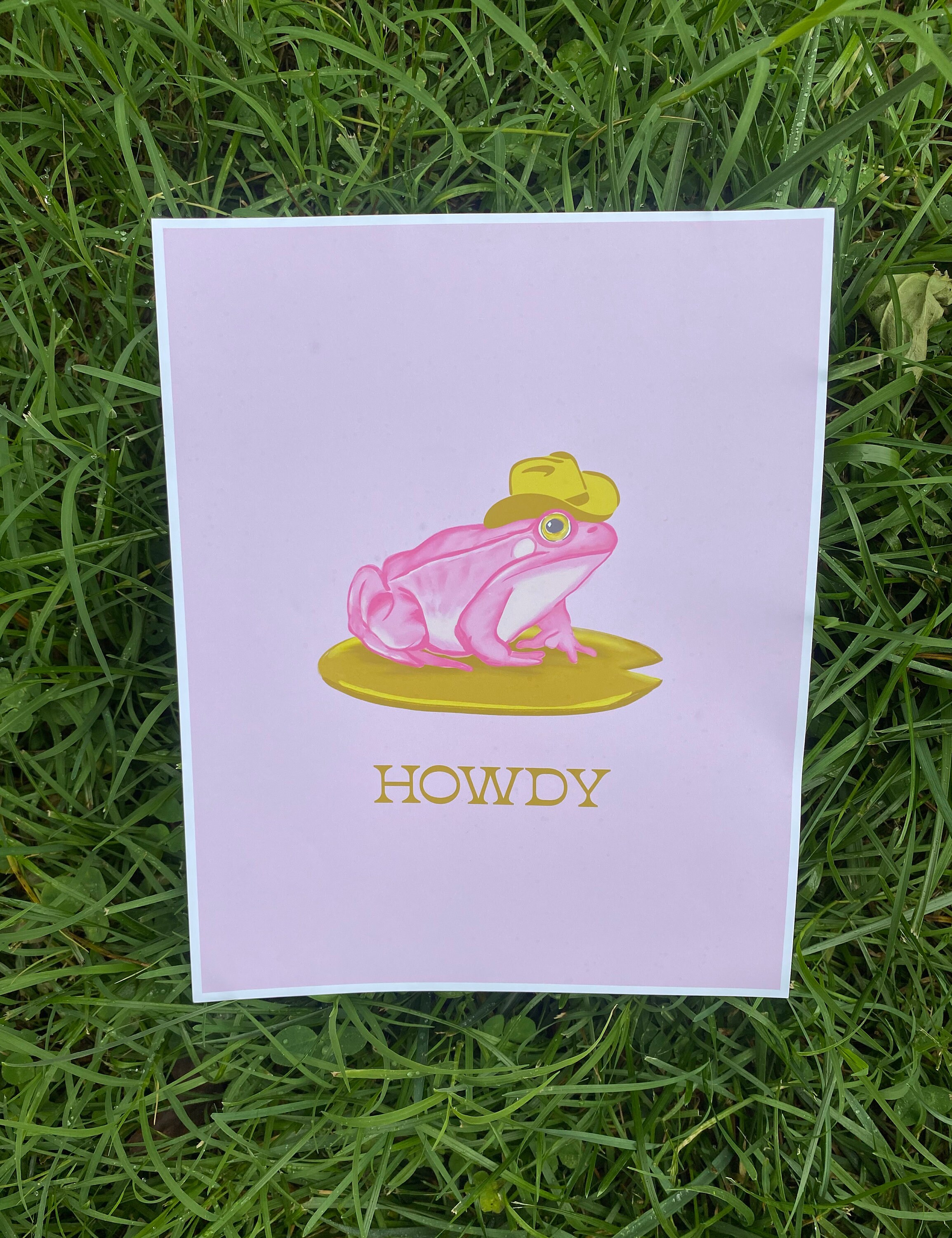 Pink Howdy Cowboy Frog Print, 8x10 Frog Illustration, Frog Lover Gift ...