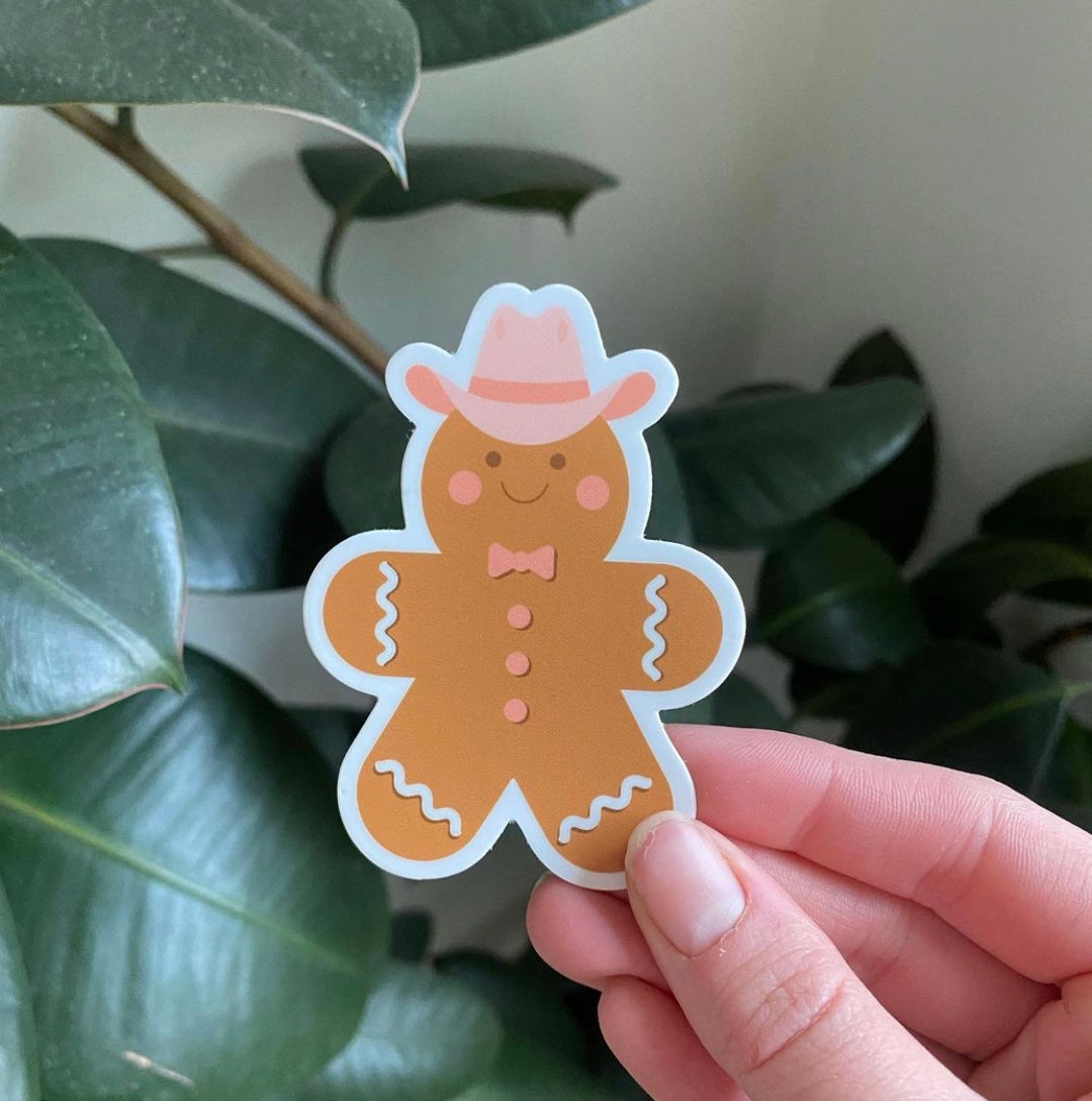 Cowboy Gingerbread Man Die Cut Sticker | Vinyl Waterproof Durable ...
