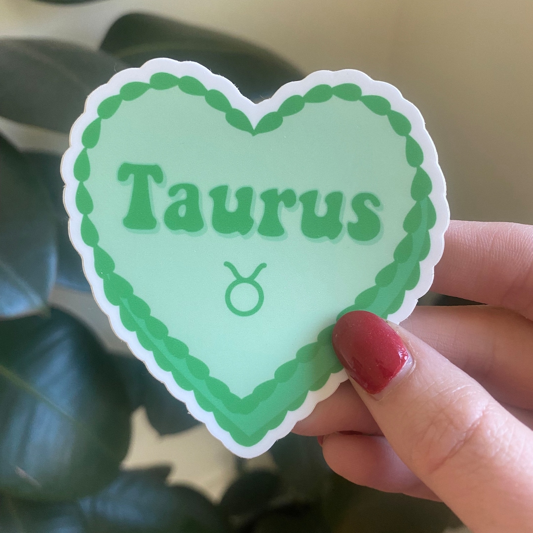 Taurus Zodiac Heart Die Cut Sticker | Astrology Sticker | Zodiac Art ...