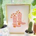 Pink Howdy Cowgirl Boot Art Print 8.5x11 Cowgirl Boot Print - Etsy