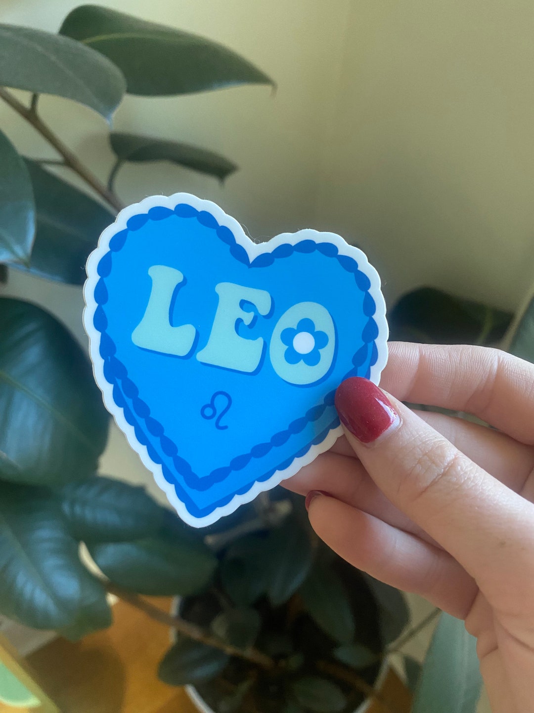 Leo Zodiac Heart Die Cut Sticker | Astrology Sticker | Zodiac Art ...