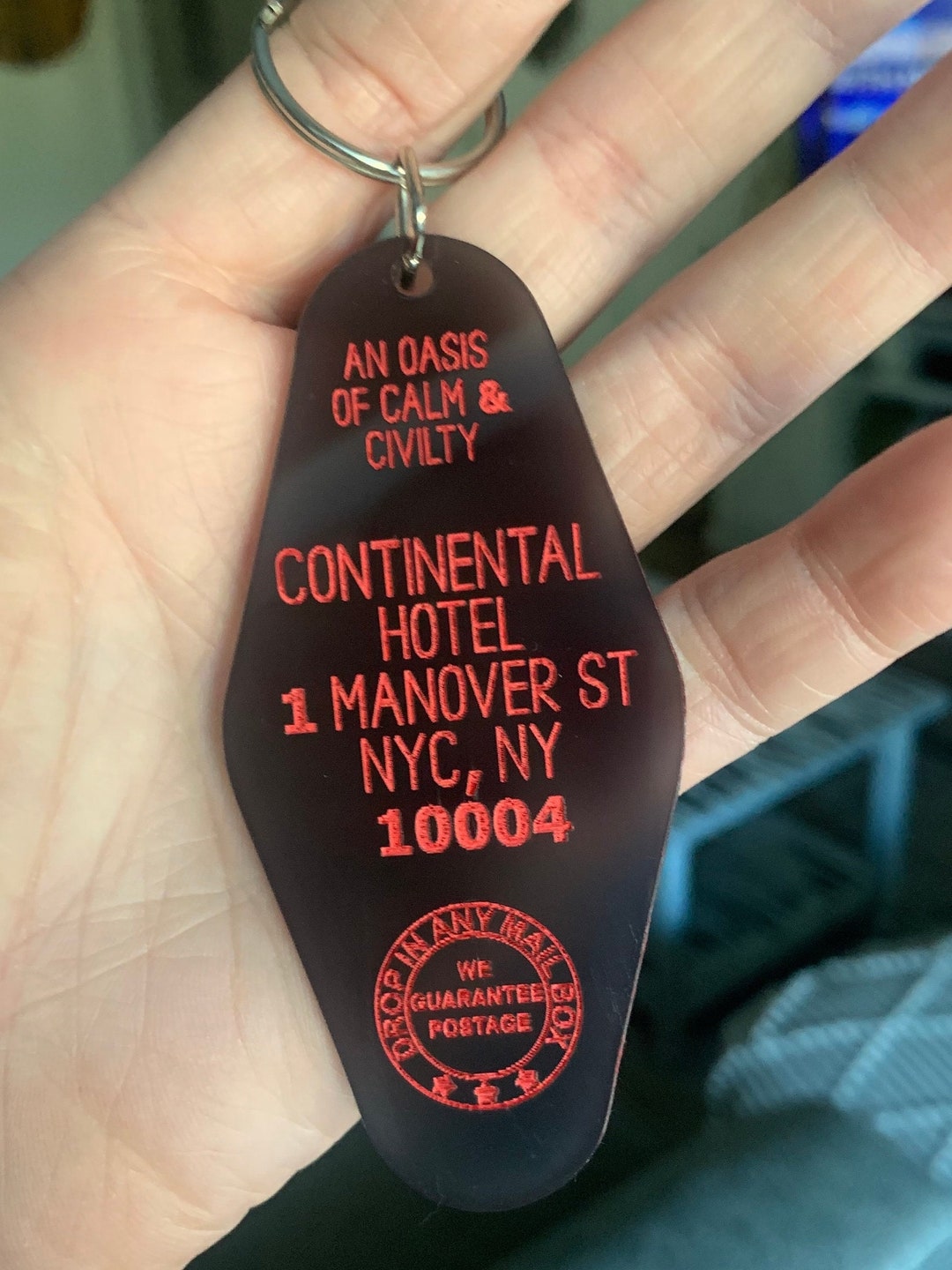 Continental Hotel Acrylic Motel Keychain - Etsy