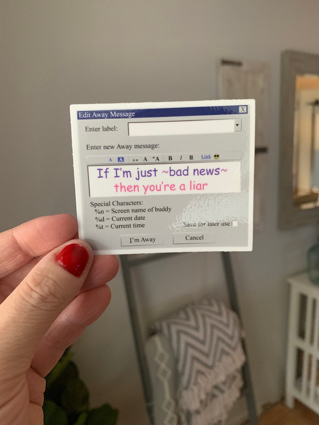 AOL Away Message Aim Sticker - Etsy