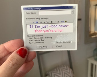 AIM Away Message Memo Notepad in Classic and Pastel [mana] - Etsy