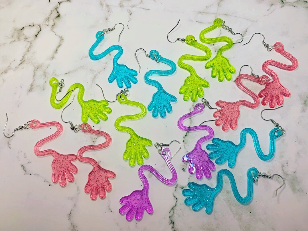 Sticky Hands 90s Y2k Nostalgic Acrylic Dangle Earrings - Etsy
