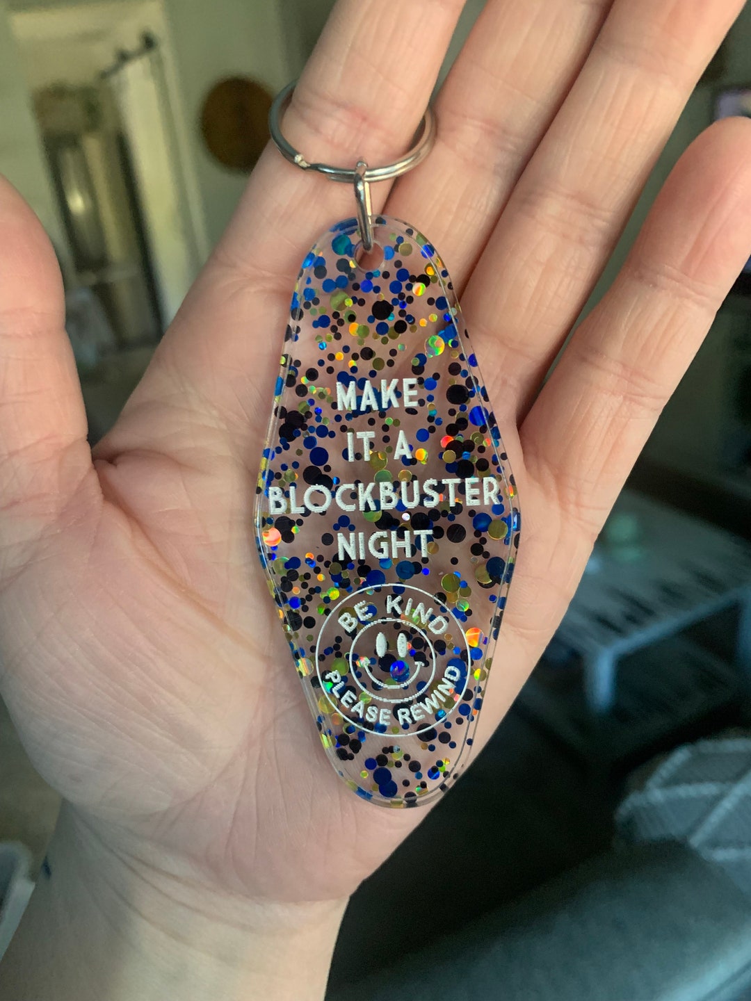 Blockbuster Movie Night 90s Acrylic Motel Keychain - Etsy