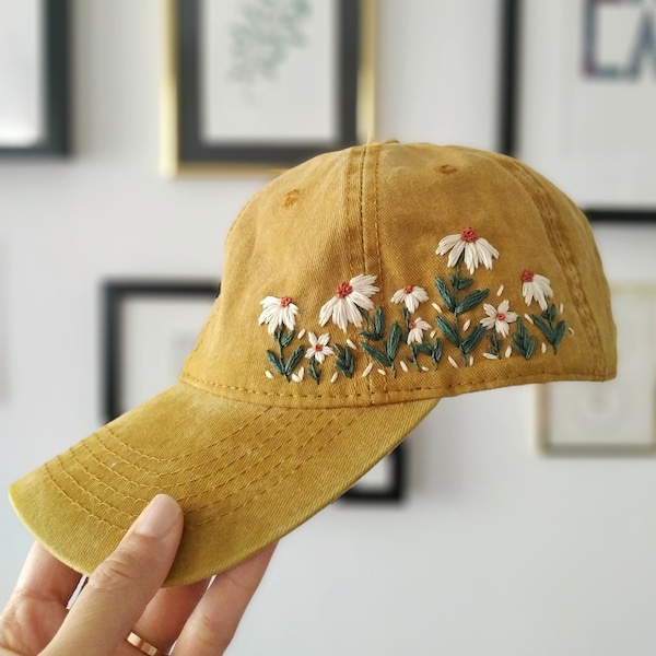 Embroidered Hat Floral - Etsy