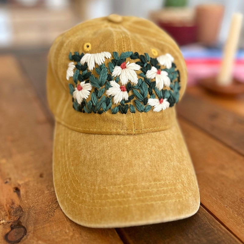 Hand Embroidered Hat - Etsy