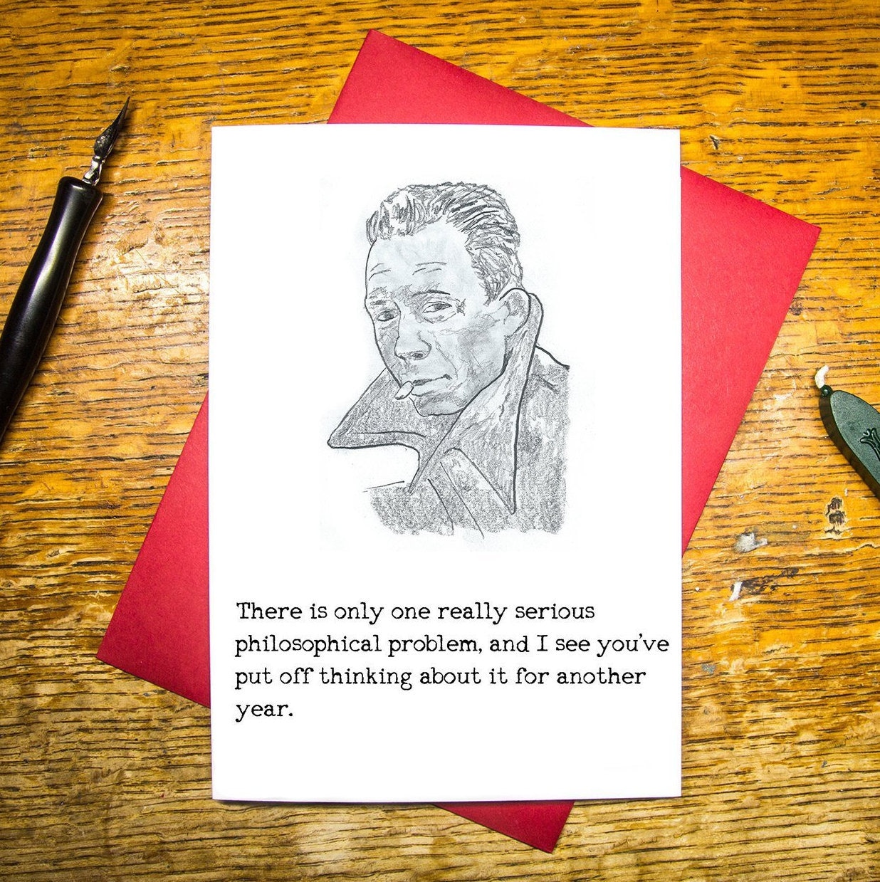Camus Birthday Card - Funny - Philosophy - Dark Humour - Academic - Etsy