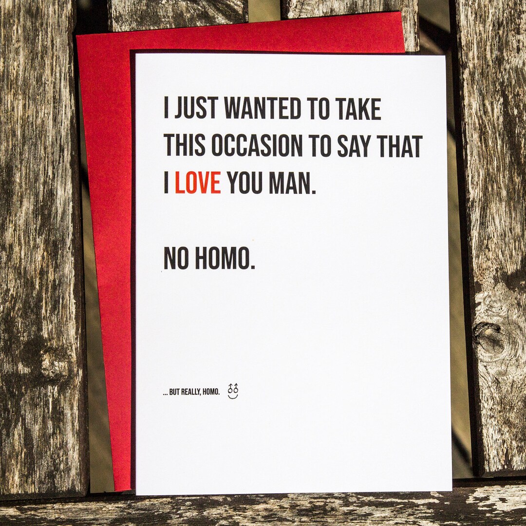 Bromance Birthday Card - Valentine's - Man - Funny - Love - Homo - Gay ...