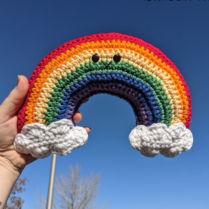 Rainbow Plush Pillow - Etsy