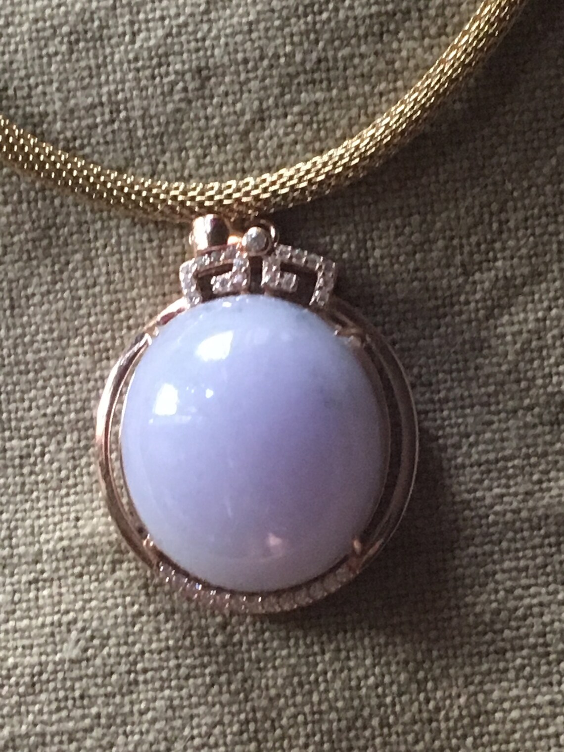 28mm Lavender Jadeite Jade Huge Ball Necklace on Either Rose | Etsy