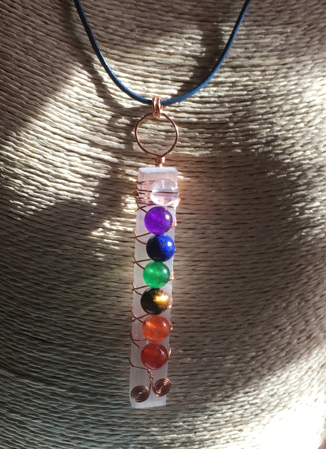 Selenite Chakra Bar With Crystal, Amethyst, Lapis, Rose Quartz ...