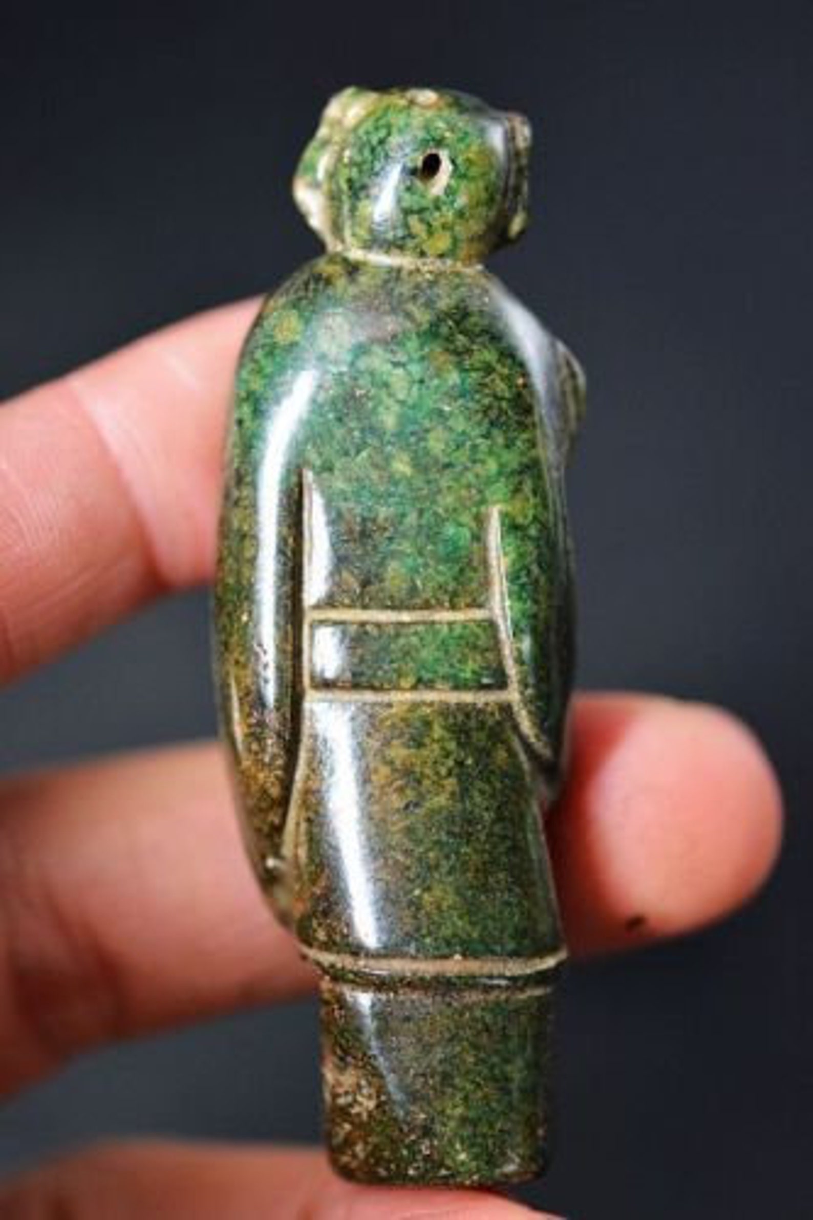 Monk Man Jade! Immortal Statue Pendant Hand-carved on White Jade Bead ...