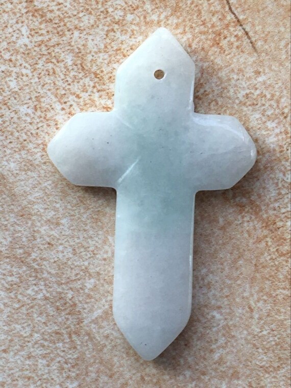 Certified Type A Natural Hand Carved Jade Cross Pendant 0626 - Etsy