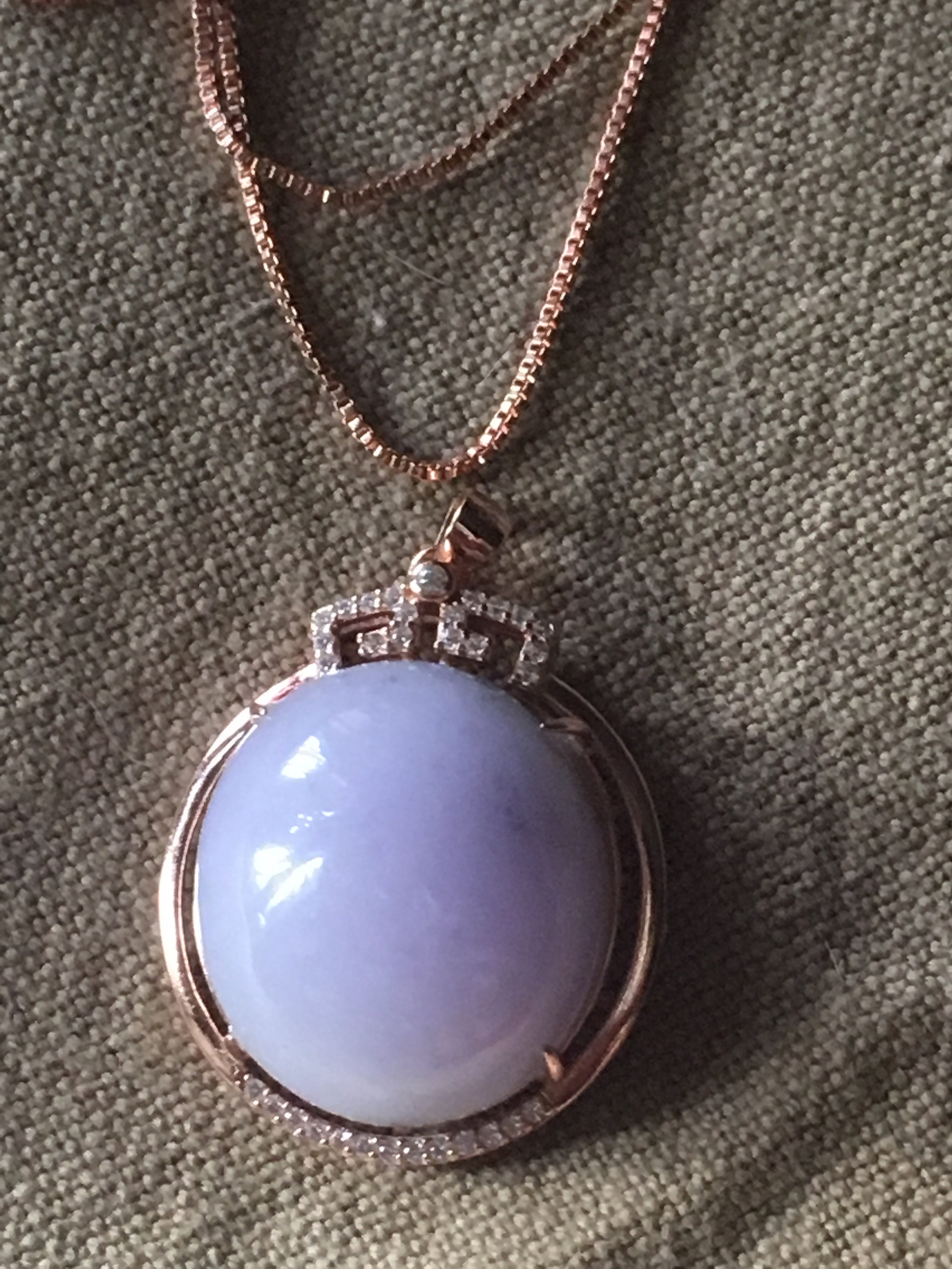 28mm Lavender Jadeite Jade Huge Ball Necklace on Either Rose | Etsy