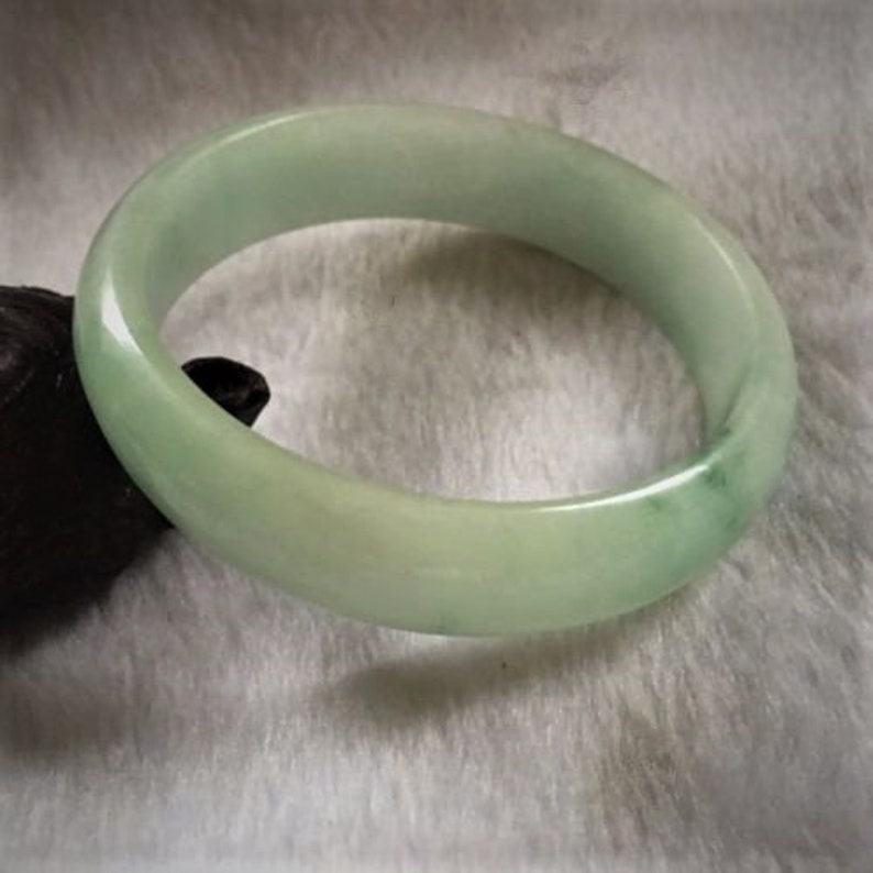 60mm Nice Wispy Moss Green White Jadeite Jade Bangle Square - Etsy