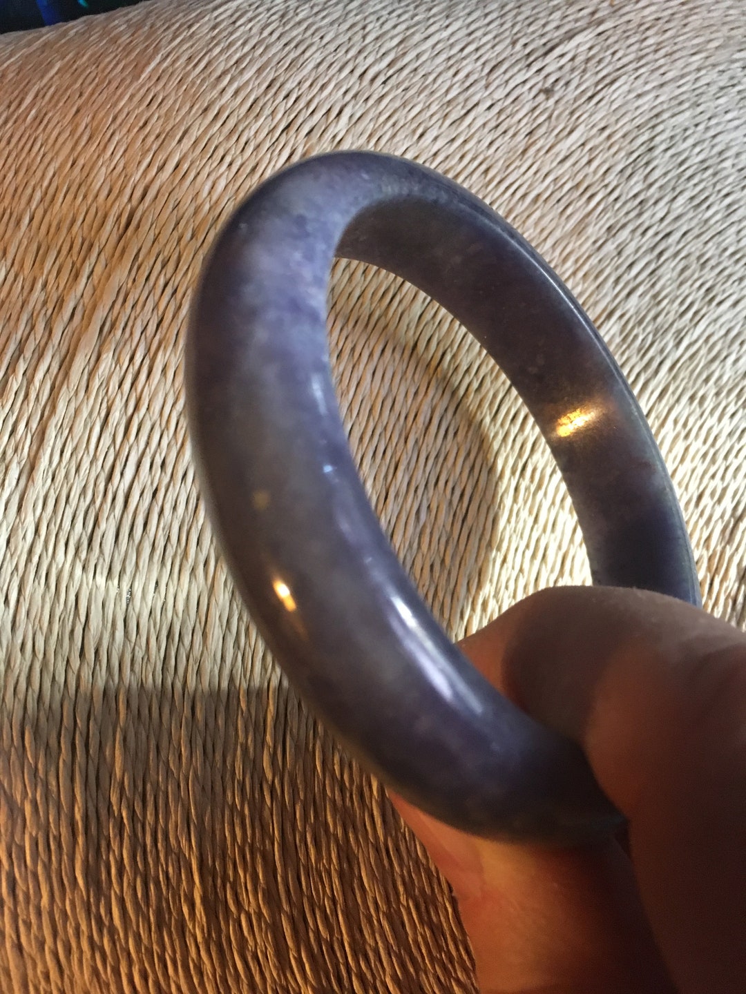 62mm Magnificent! Lavender Gray Jadeite Jade Bangle Bracelet Handmade ...