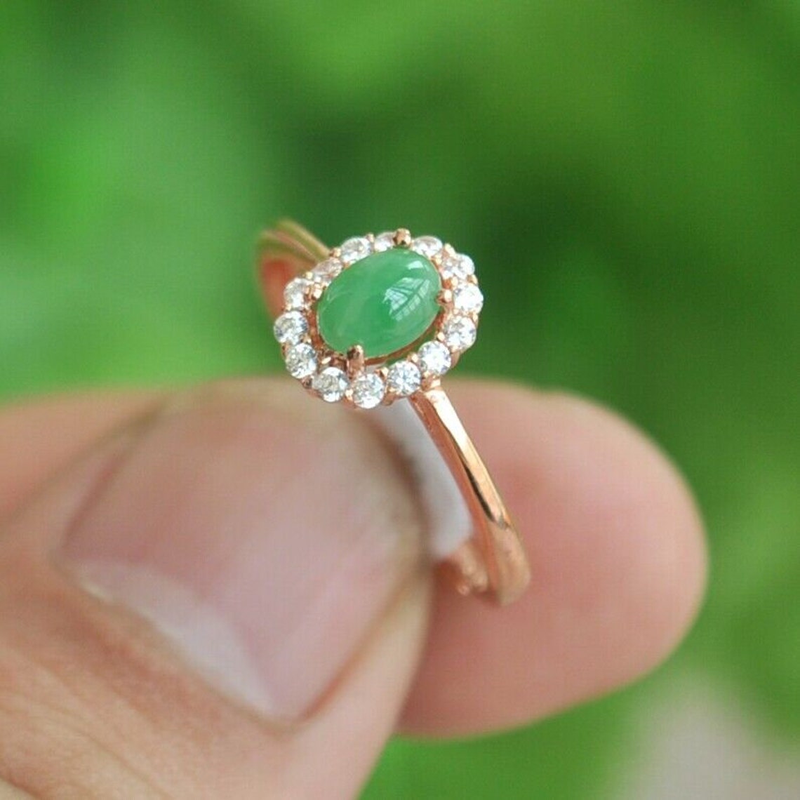 Sz6 Imperial Fei Cui Icy Lite Green Natural Jadeite Jade Ring - Etsy