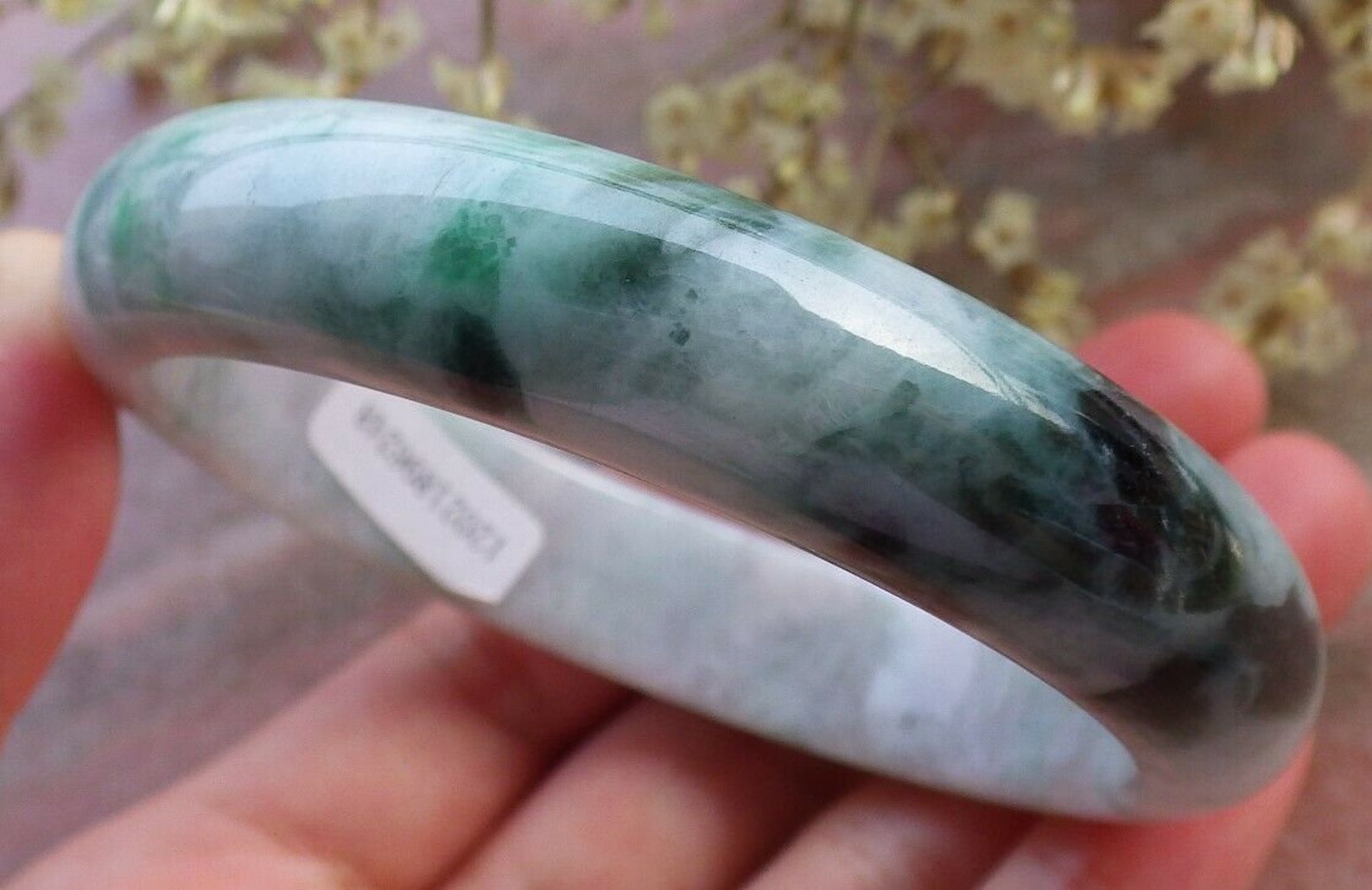 58mm Imperial Apple Green Set in Lavender Jadeite JADE With | Etsy