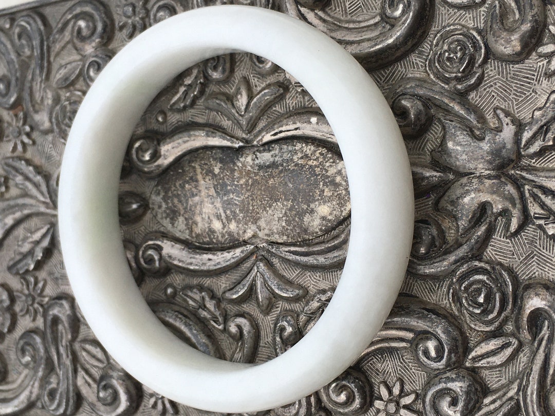 54mm Petite Creamy White Square JADE Jadeite Bangle Bracelet 829 - Etsy