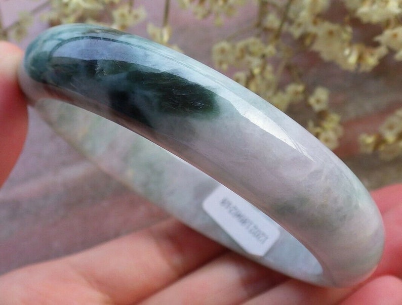 58mm Imperial Apple Green Set in Lavender Jadeite JADE With - Etsy