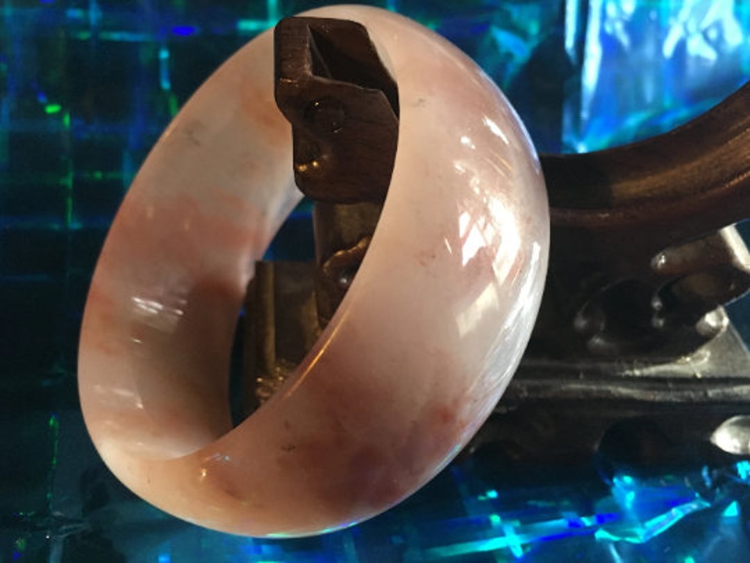 61mm Mauve Nephrite Peach Purple Yellow Gold Silk Ink Jade Wide Jade ...