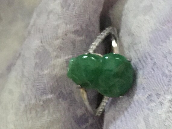 Imperial Green Jadeite Jade Gourd Ring Type A Hand-Ca… - Gem