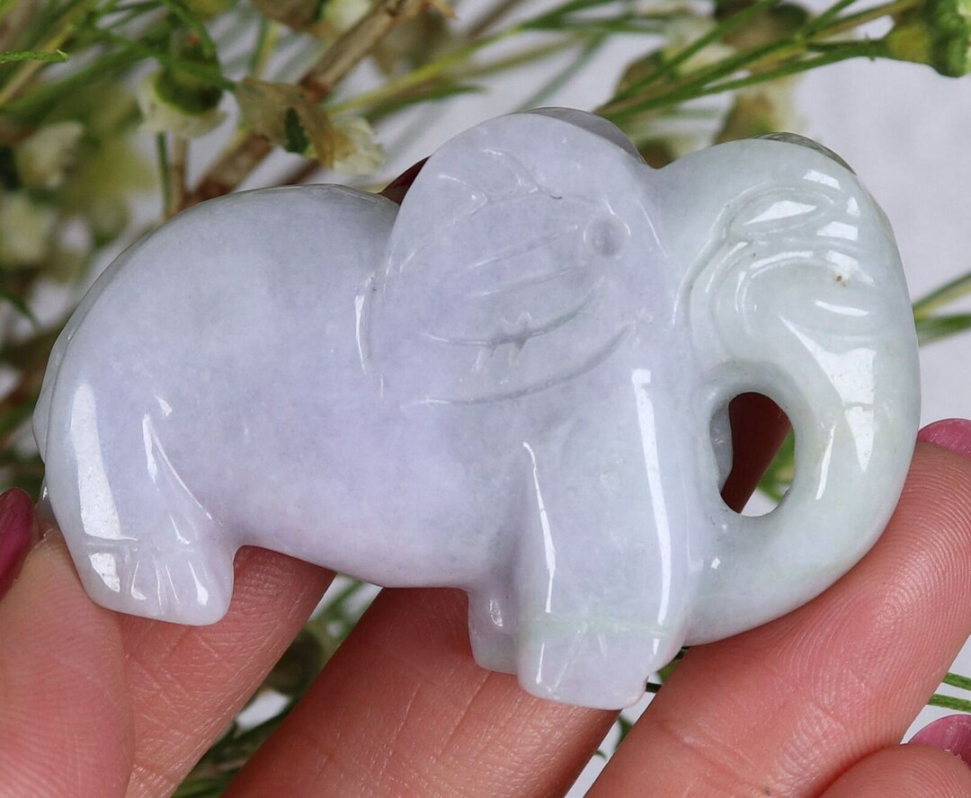 Lavender Jadeite Elephant Huge Jade Netsuke Sculpture Statue - Etsy