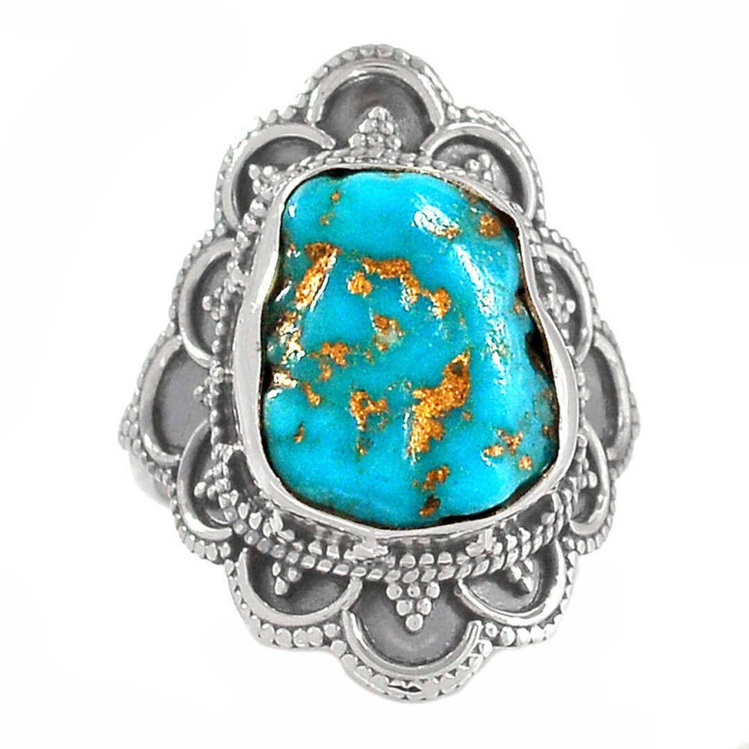 Size 8.75 Bali Extremely Rare Turquoise 925 Silver Ring Jewelry Size 8. ...