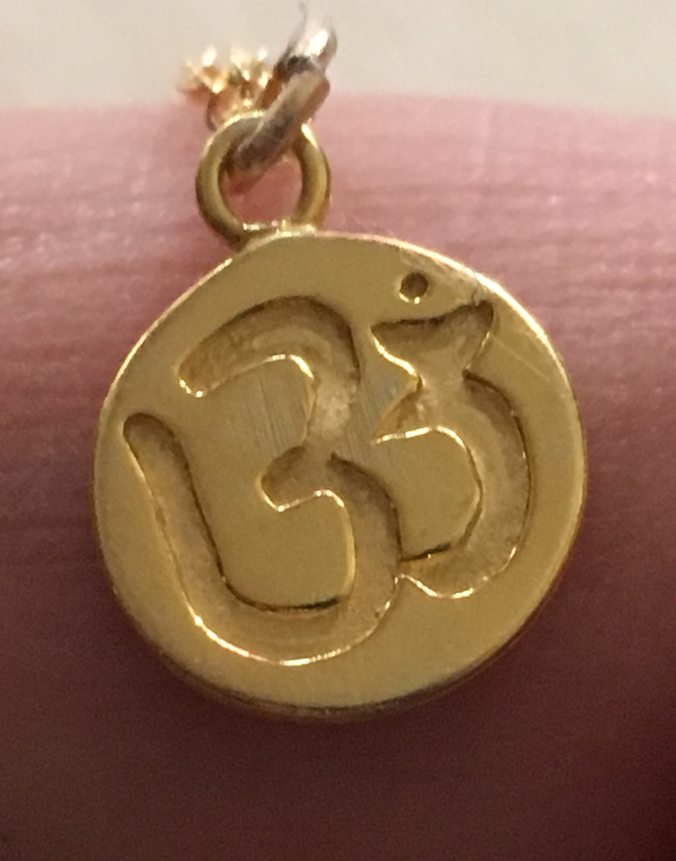 OM ... in 14K Solid Gold With 14K Gold 20 Chain Never | Etsy