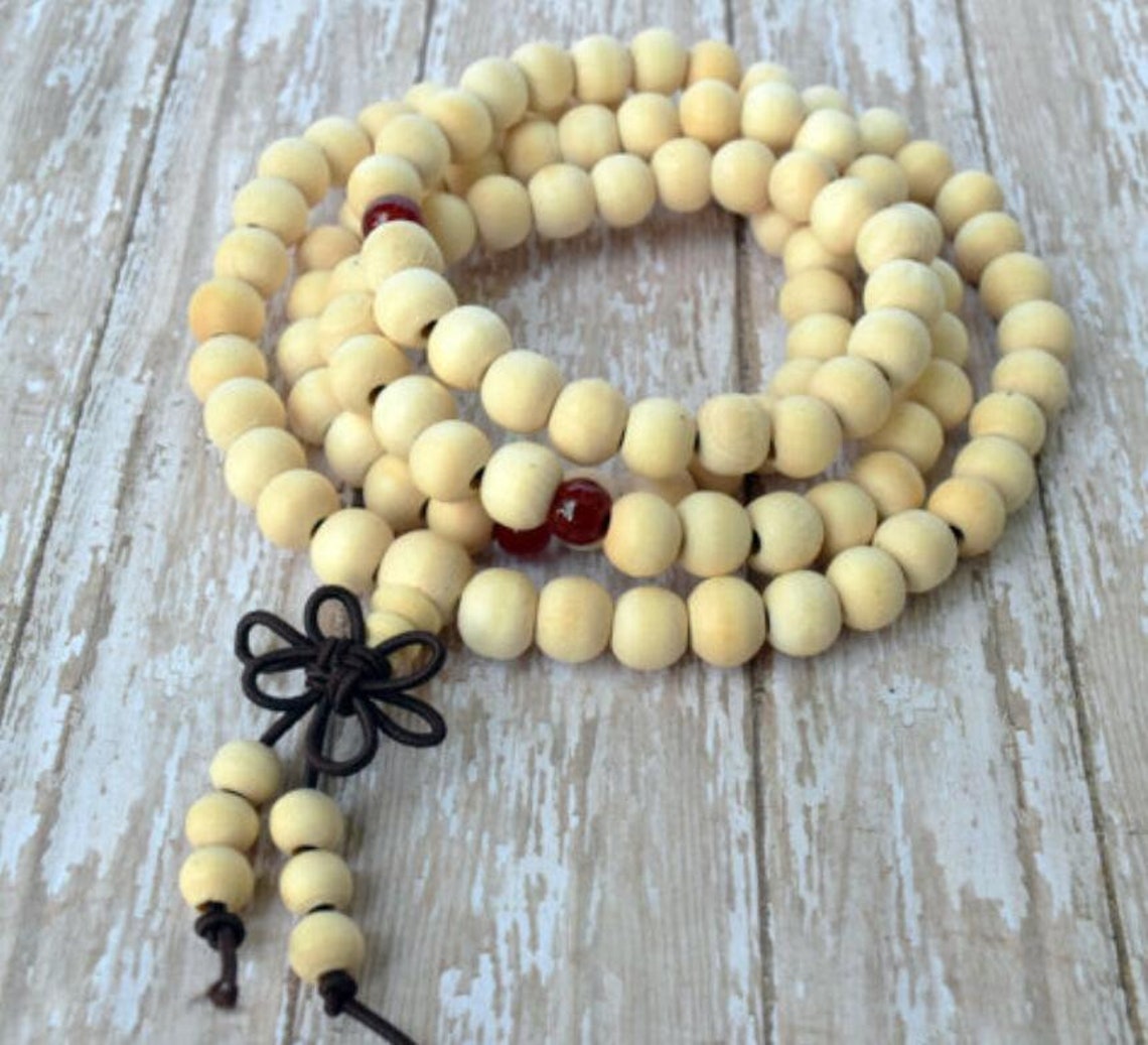 Sandalwood Bracelet Chinese Coin Mala Buddha and 108 Prayer - Etsy