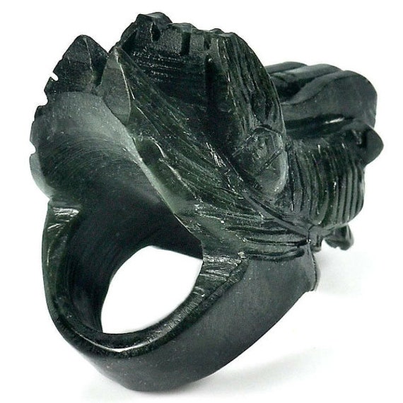 Nephrite Jade 10.5 Spectacular! Black Nephrite Jade W… - Gem