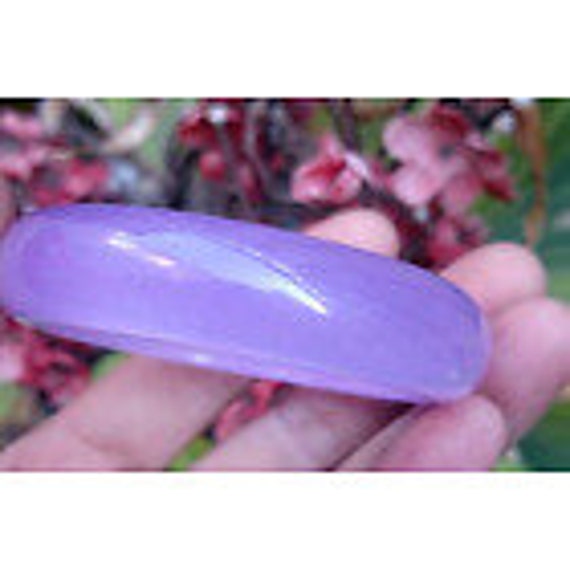 59.5mm Jade Subtle Thick Dark Purple Lavender Square Cut | Etsy