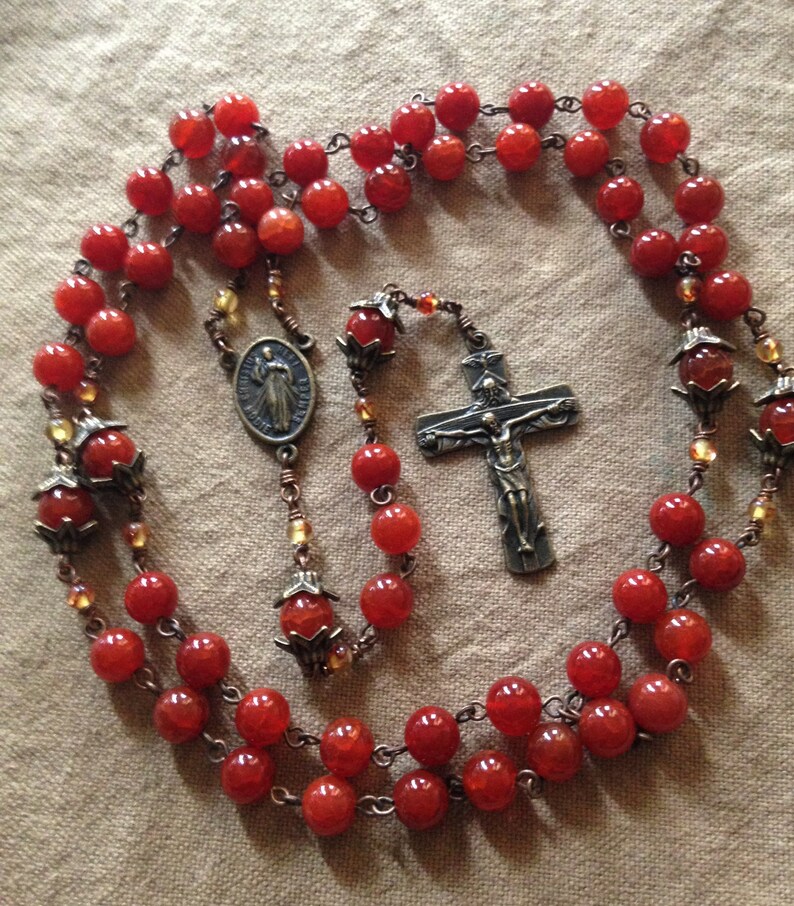 Lithuanian Vintage Rosary Mala Prayer Carnelian Beads 8mm | Etsy