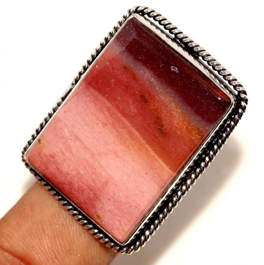 Sz7 Magnificent Large Mookaite Stone Hand-carved Ring Pink | Etsy